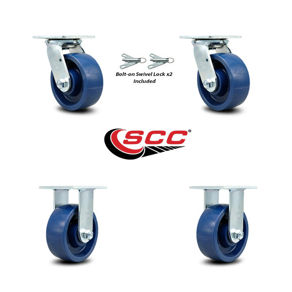 Service Caster 4 Piece Polyurethane Caster Set | Wayfair